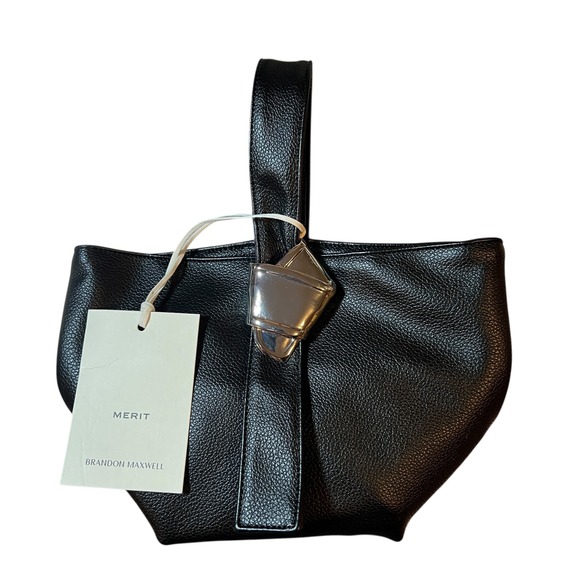 Merit | Bags | Merit X Brandon Maxwell Black Leather Top Handle Bag ...